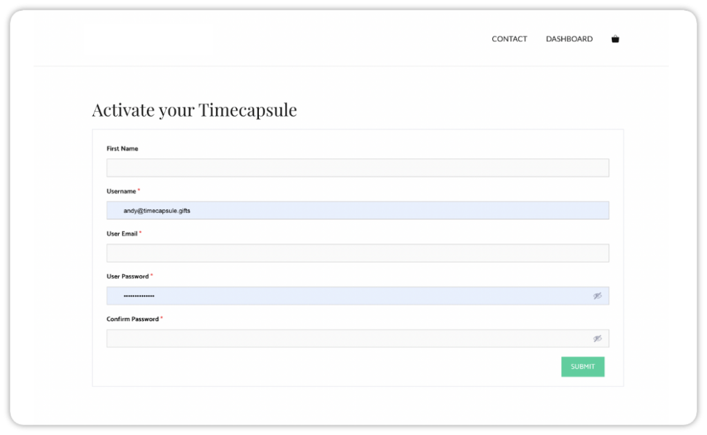 Activating Your First Timecapsule – Timecapsule