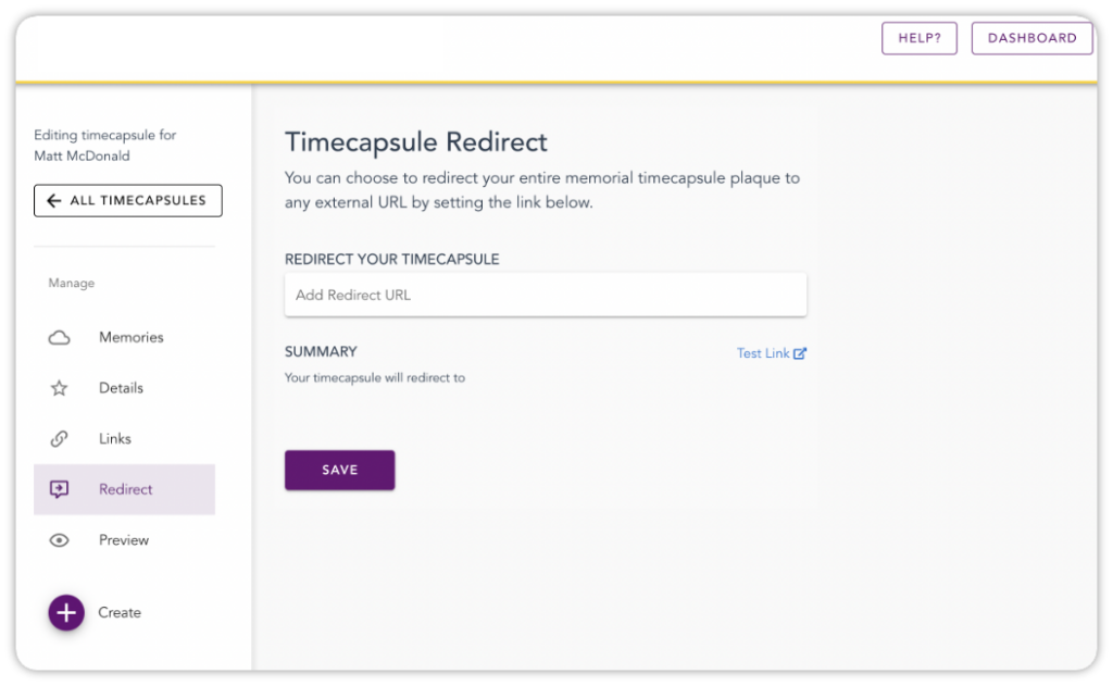 Redirect a Timecapsule – Timecapsule
